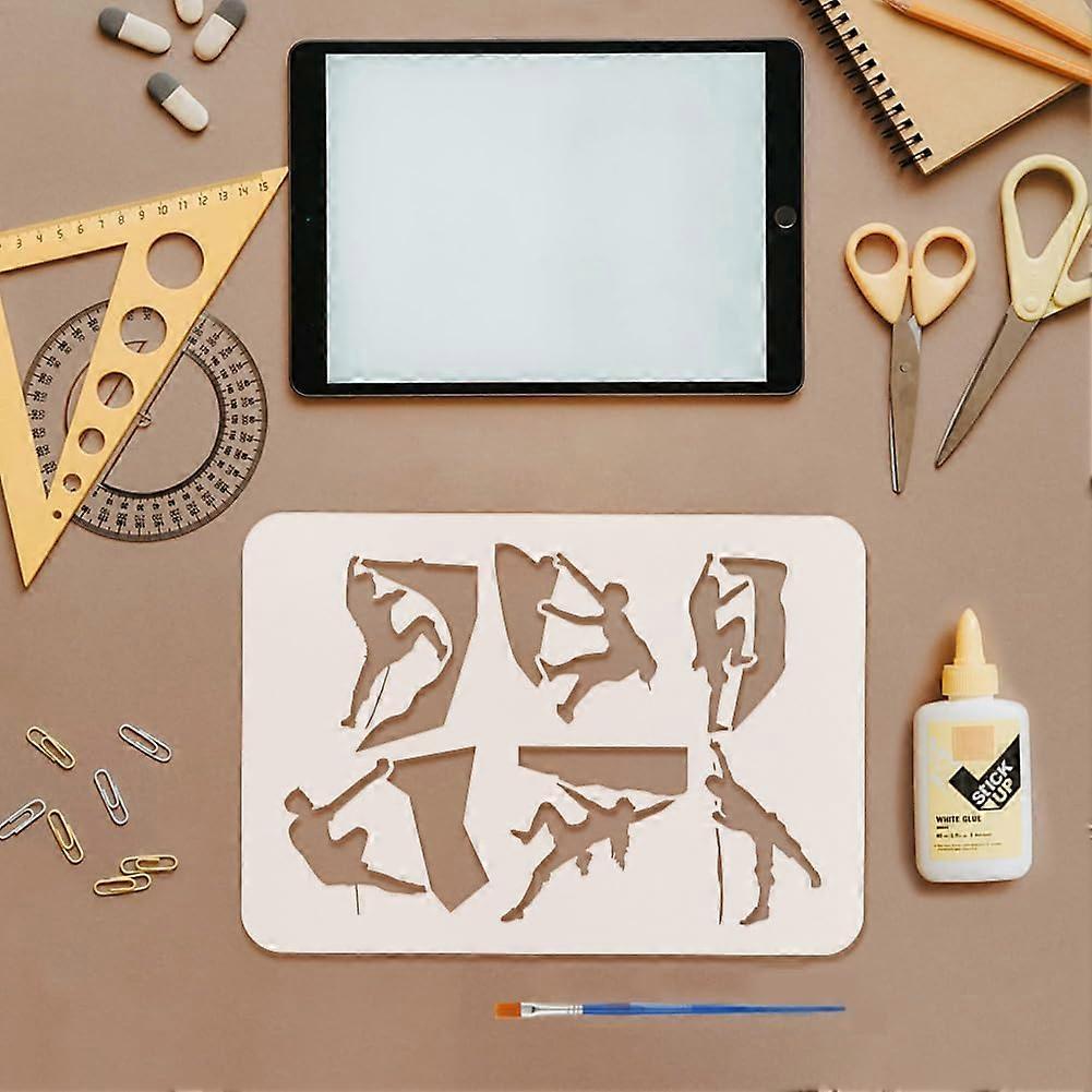 Climbing People Painting Stencil with Plastic Paint Brush 8.3x11.7 ...