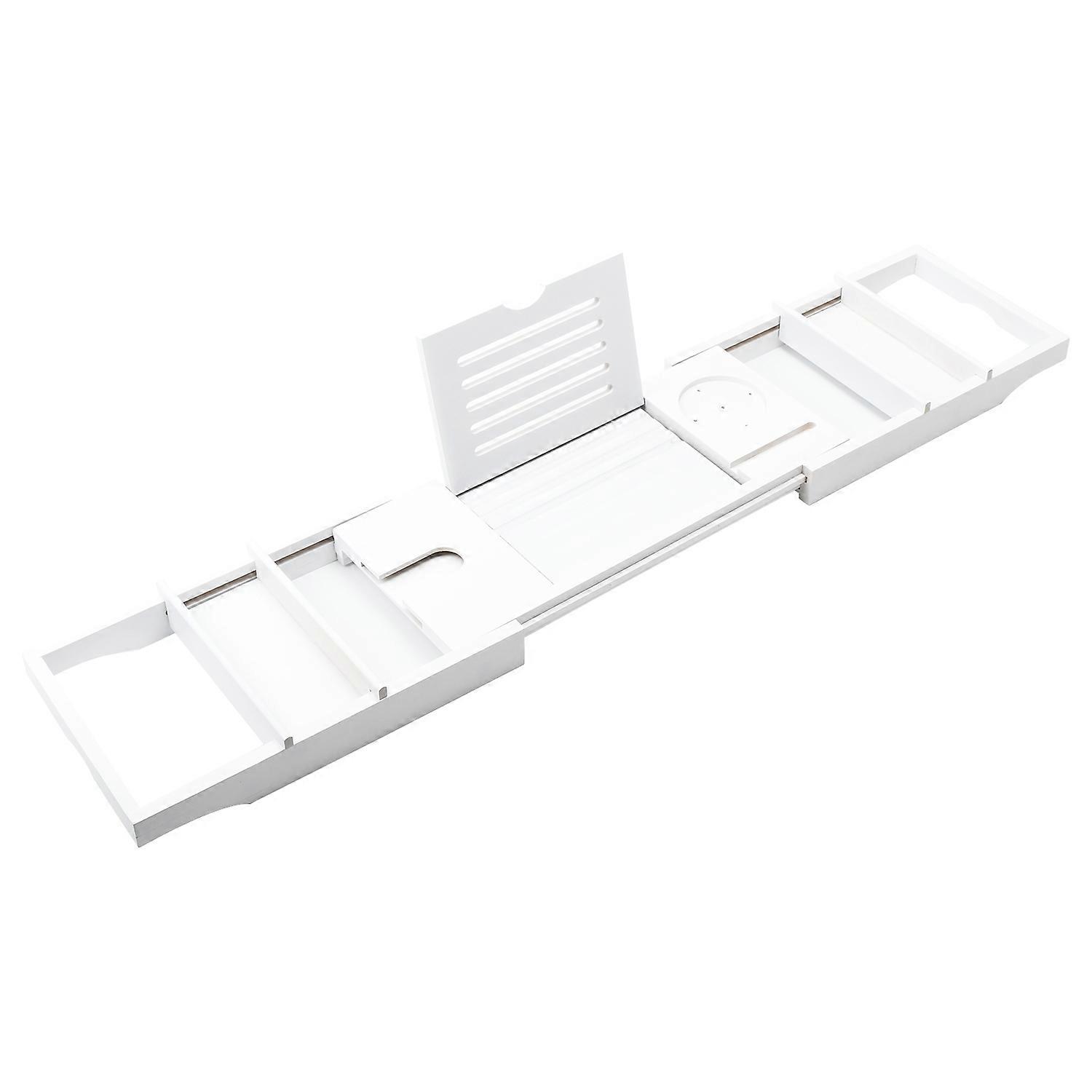 Bathtub Caddy Tray Adjustable Bamboo Spa Bathtub Caddy Organizer Book ...