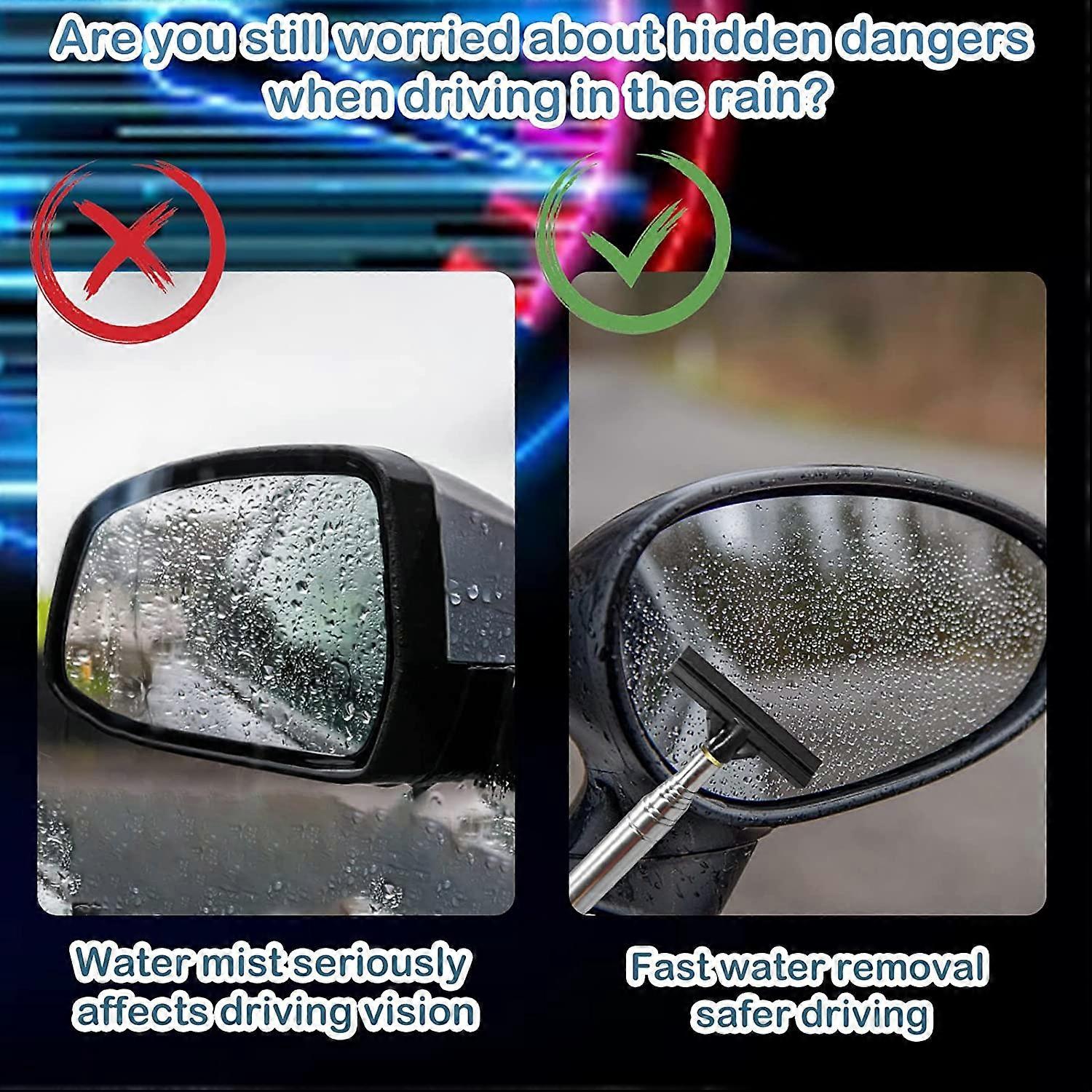 Car Rearview Mirror Wiper, Retractable Window Squeegee, Small Auto ...