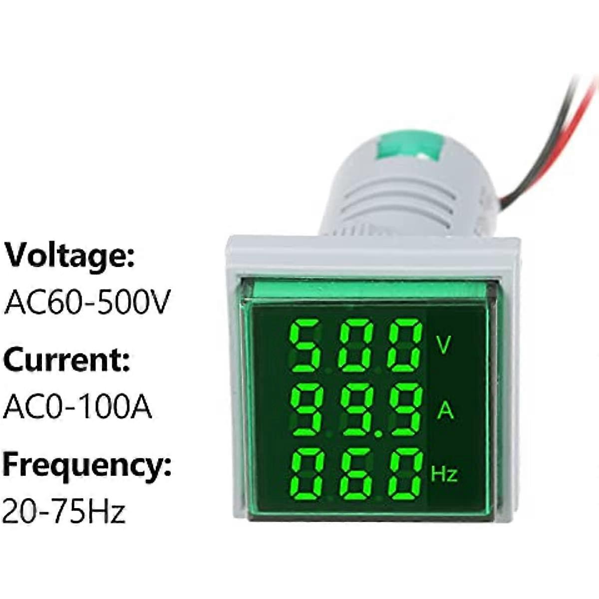 Digital Volt Ammeter Voltampereter Ammeter Cymometer Three LED Displays Voltage Current and ...