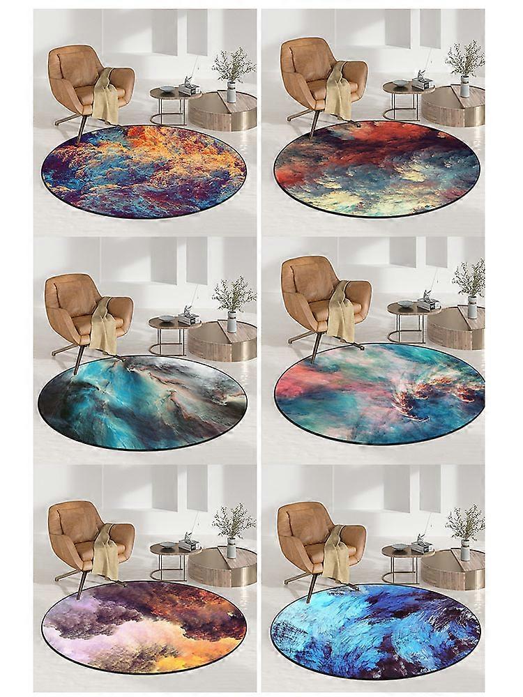 Modern Round Carpet Abstract Clouds Rug 3D Side Table Living Room Floor ...