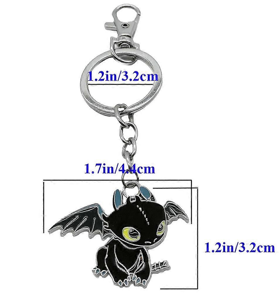 2024 Suitable 2pcs Couple Metal Keychain Dragon Shape Toothless ...