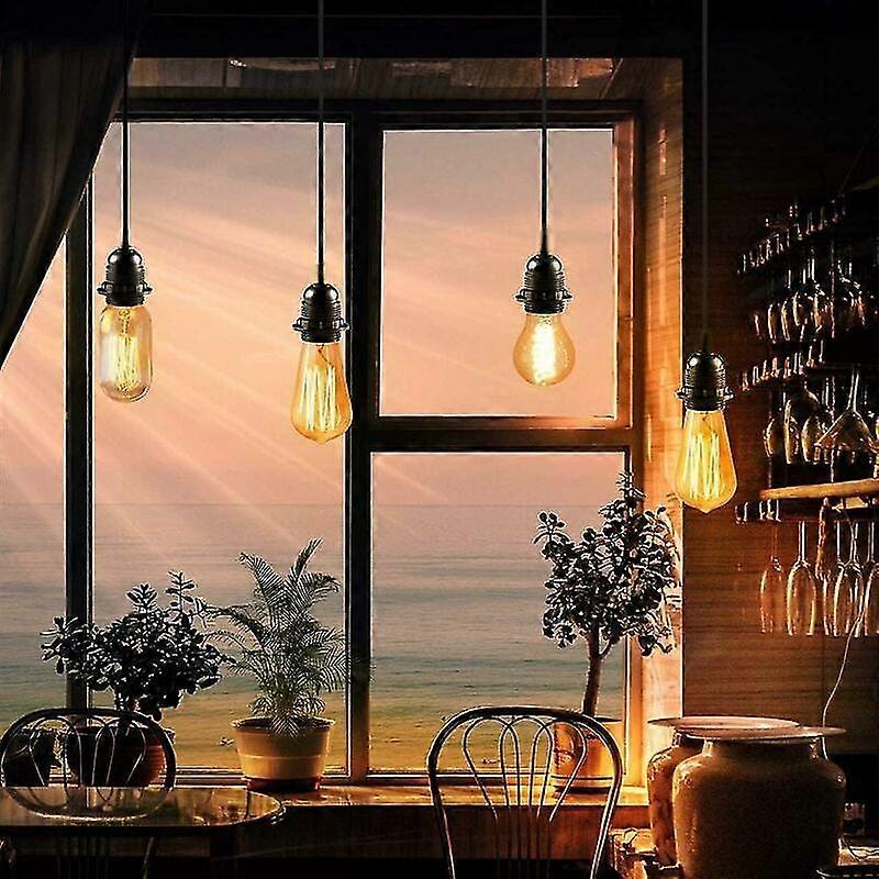 2024 Set Of 5 E27 Vintage Lamp Holder Black Bedside Lamp Holder E27 ...