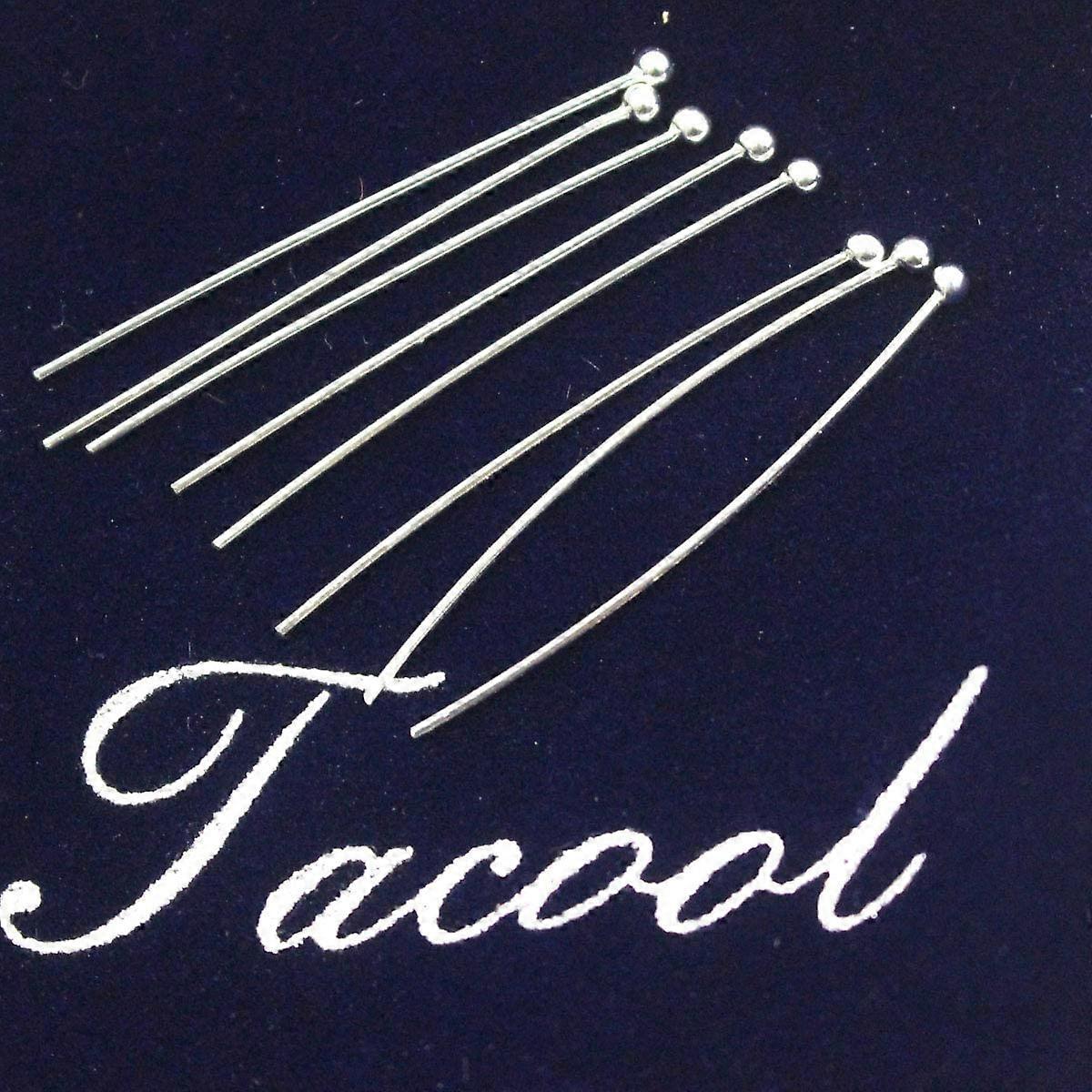 Real 925 Sterling Silver Head Pins for Gemstone Jewelry Making Beads ...