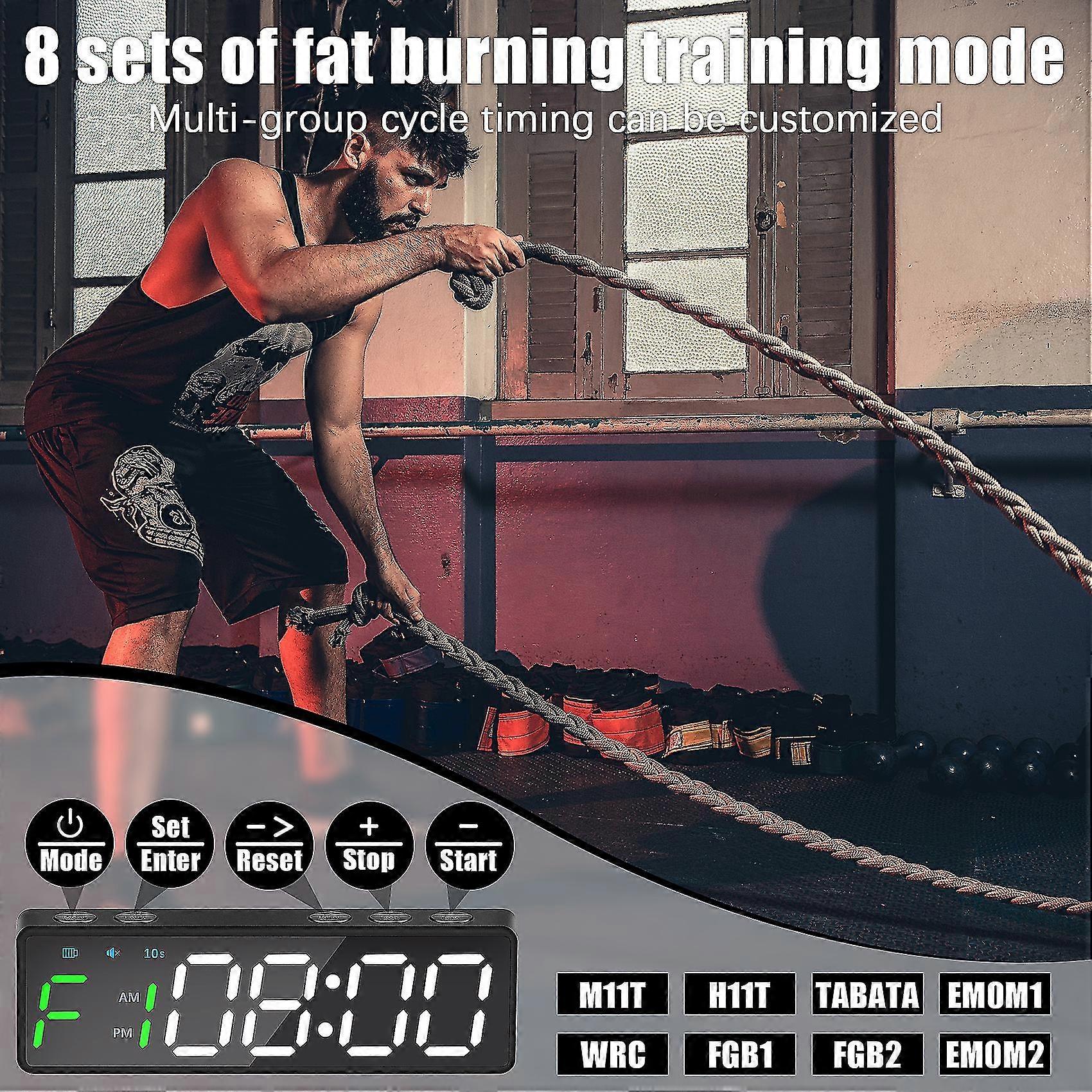 Portable Gym Timer Interval Timer Workout Fitness Clock Countdown/up ...