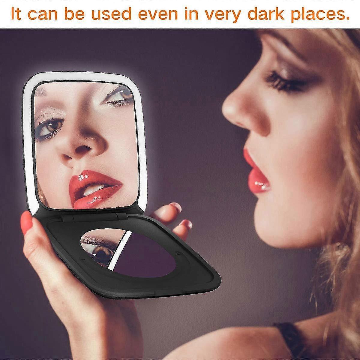 Led Lighted Travel Makeup Mirror, 1x/5x Magnification - Daylight Led ...