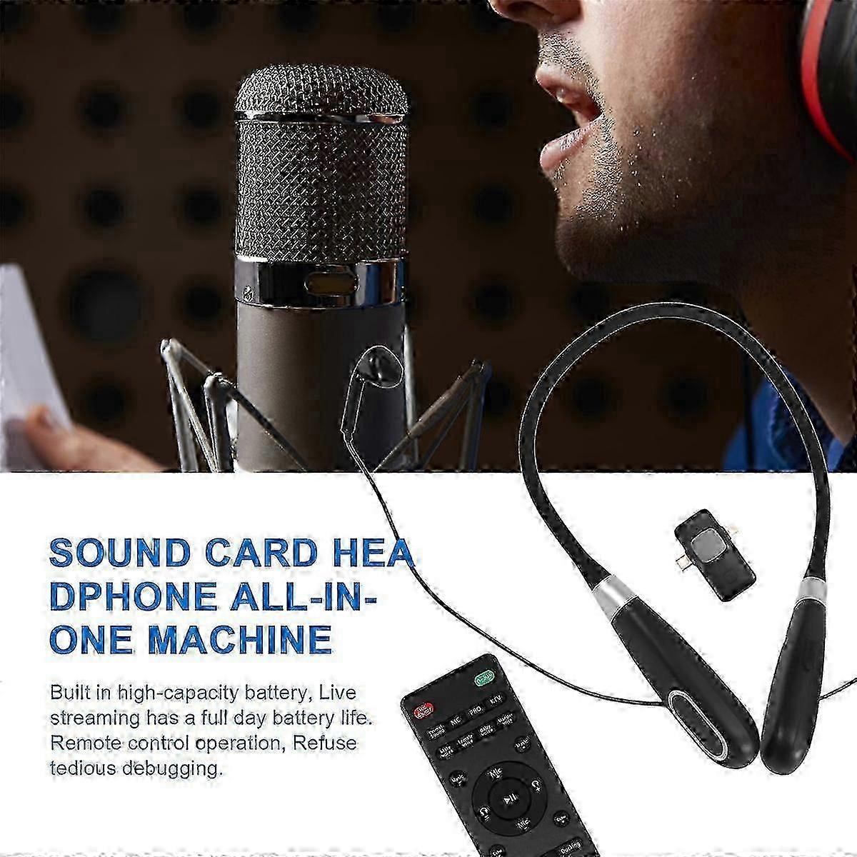 Bluetooth Wireless Live Sound Card Headset Built-in Sound Card Wireless ...