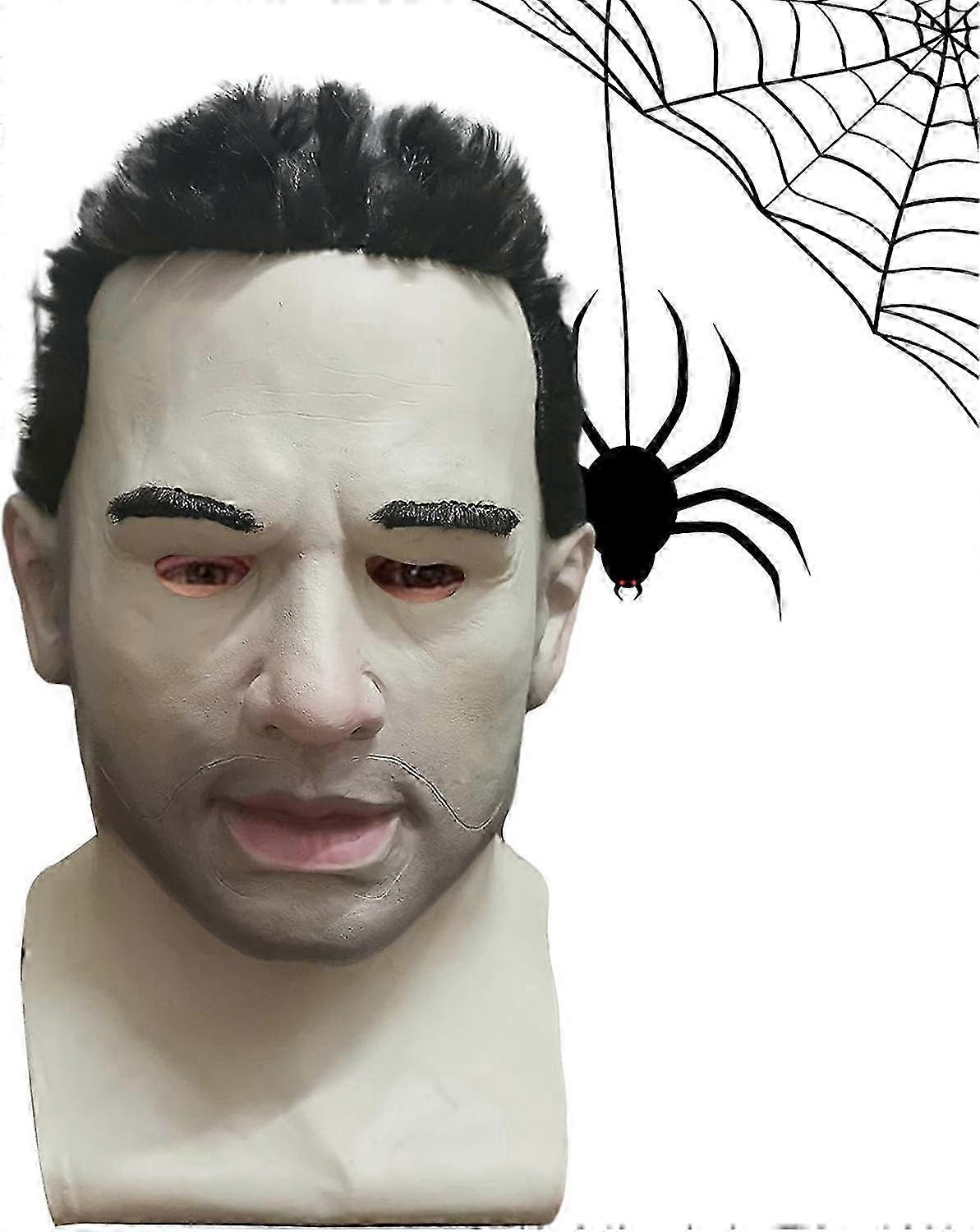 Fake Face Halloween Costumes for Old Man, Full Head Mask with Latex for ...