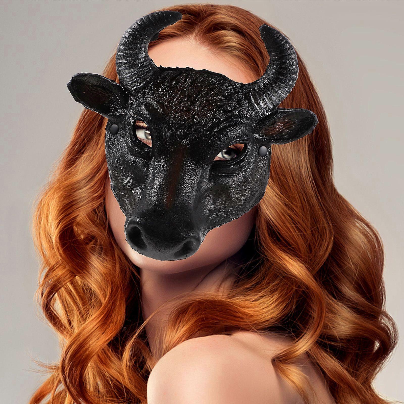 Bull Mask Prom Mask Costume Prop Fake Bull Mask Half Face Halloween ...