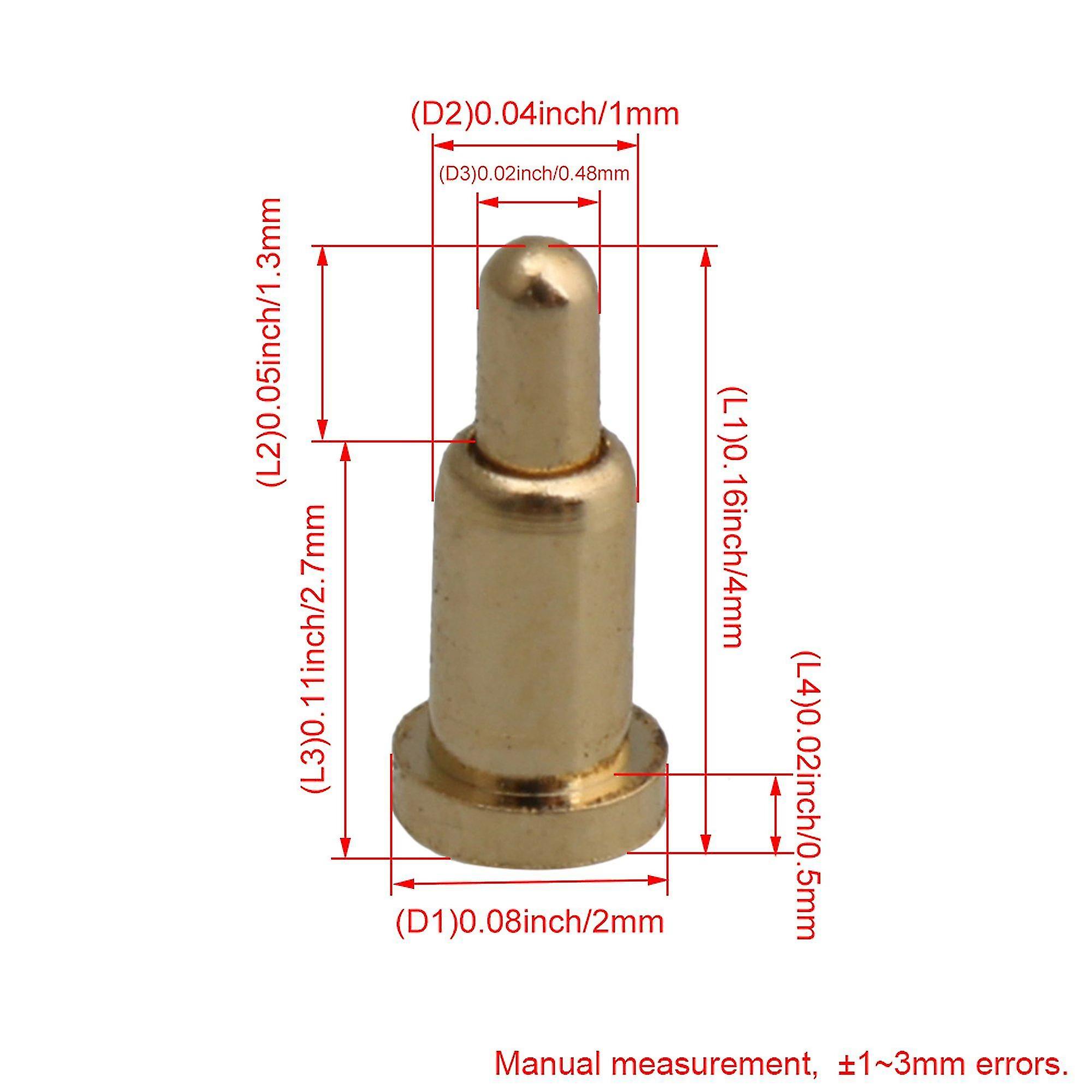 100 X Golden Plating Copper Spring Pogo Pins Probes 2mm Dia 4.5mm ...