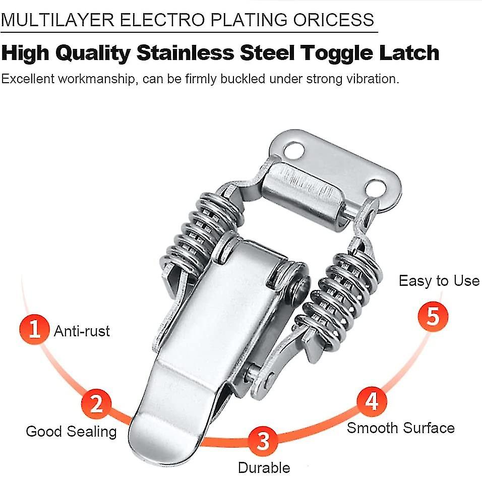 4pcs Stainless Steel Spring Lever Latch Tension Latch Toggle Tension ...