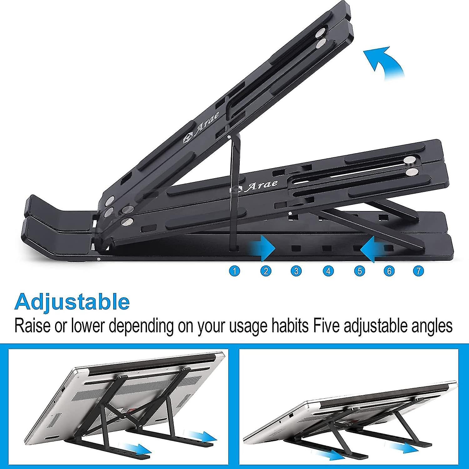 Laptop stand for desk adjustable ergonomic portable aluminum laptop ...
