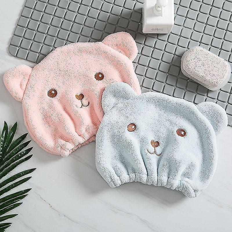 Beige cat Cartoon Shower Cap Microfiber Hair Turban Wrapped Towel Hat ...