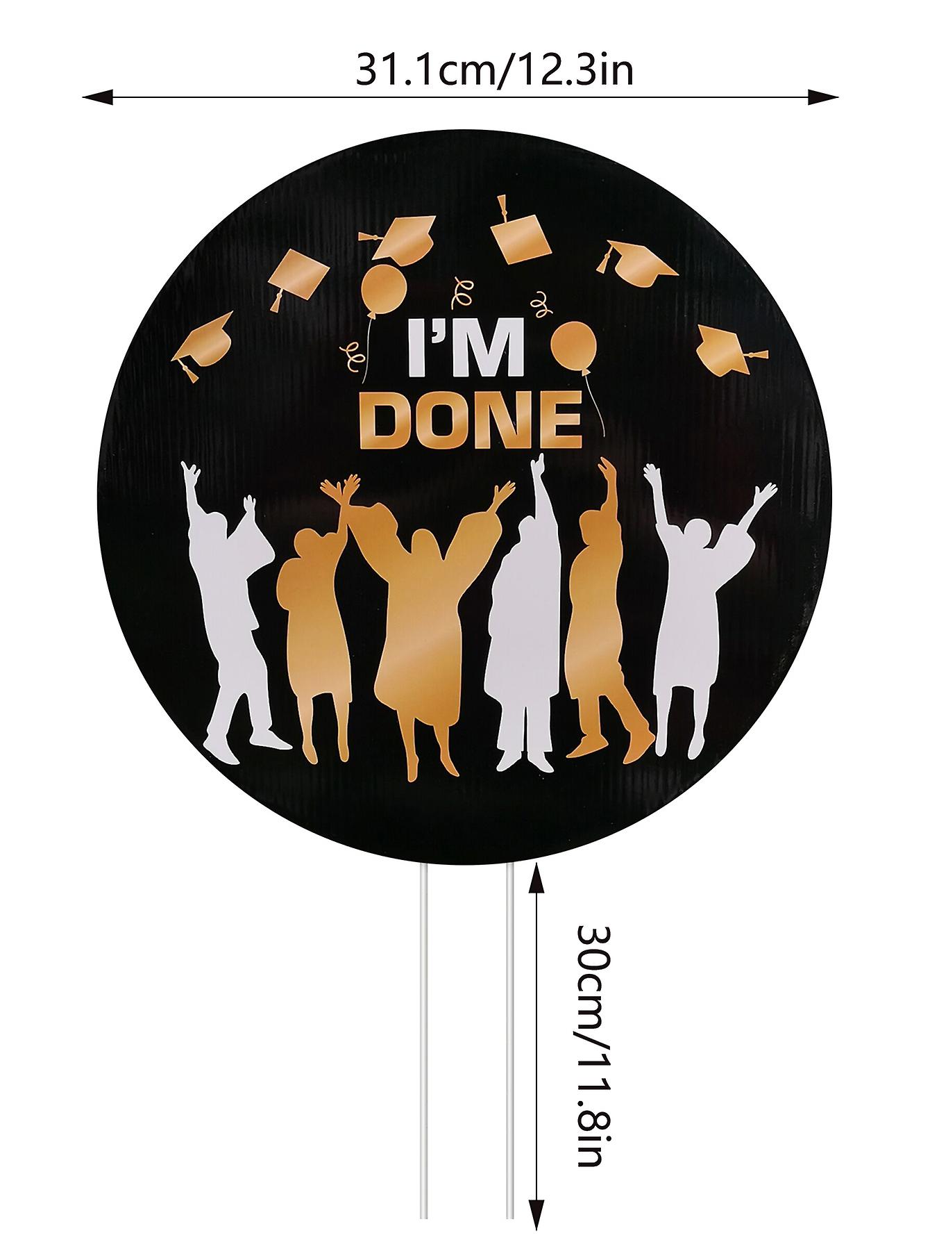 Graduation Yard Ground Insert Signs With Stakes Golden Congrats Grad ...