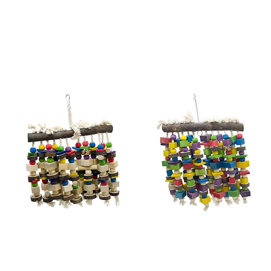 Parrot Macaw Cage Chew Toys Pet Bird Swing Wooden Block Toy 28x42cm ...