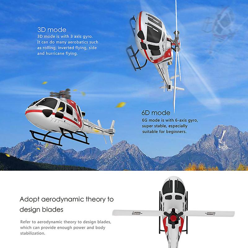 XK K123 6CH RC Helicopter AS350 Model 3D6G System Brushless Motor ...