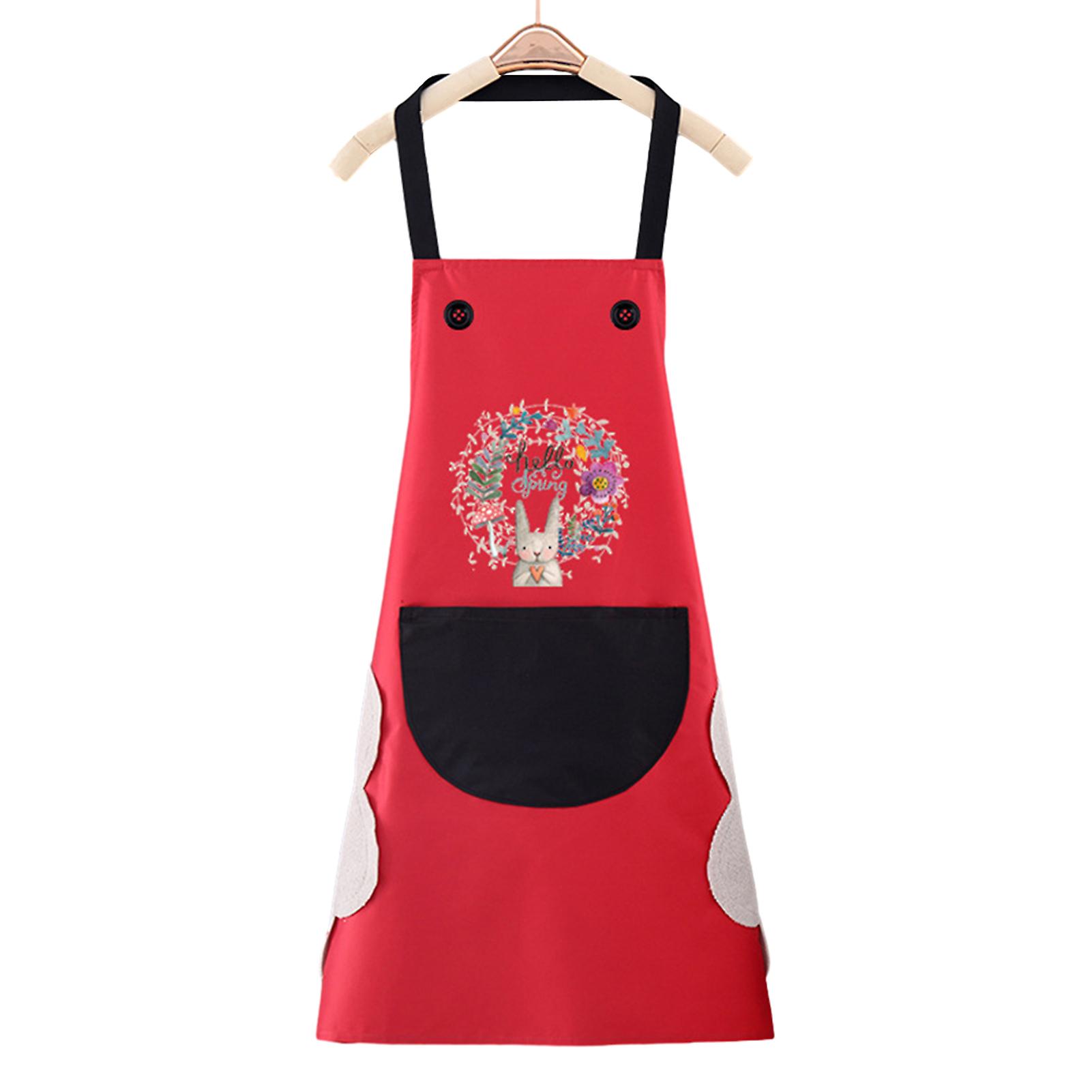 Cartoon Waterproof Apron with Pocket Breathable Reusable Practical ...