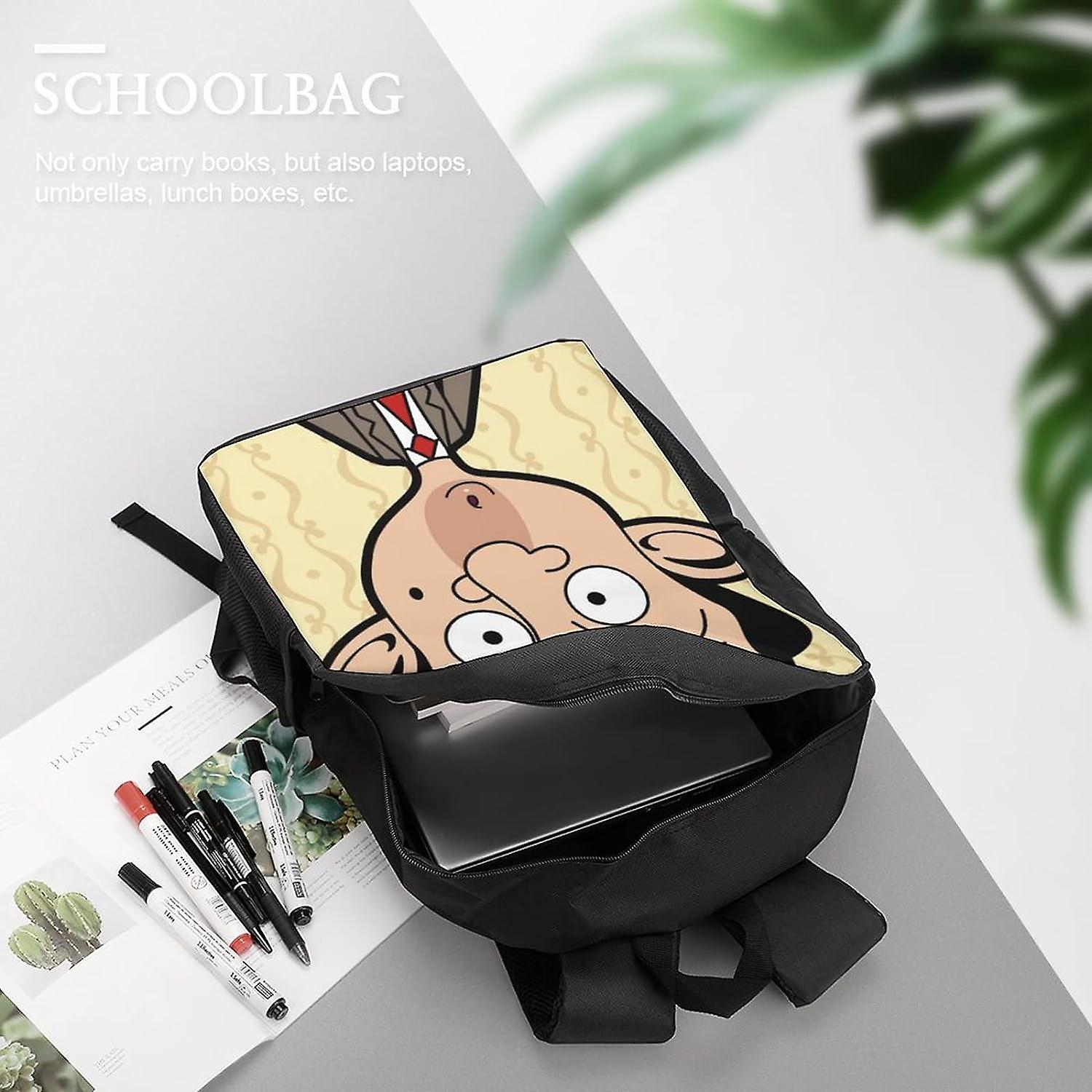 GENBAK Mr Bean Bookbags 3D Printed Anime Characters School Backpacks ...