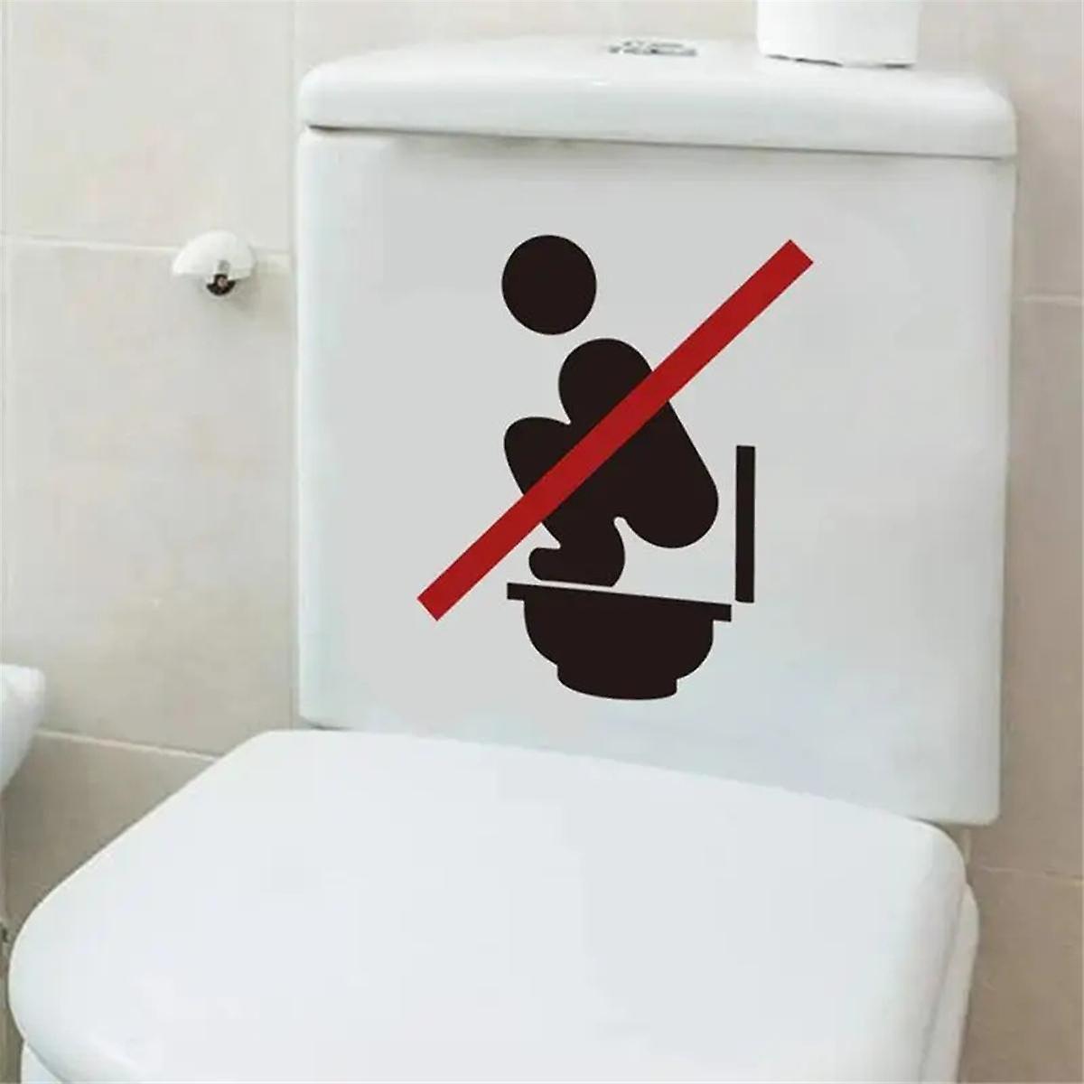 Warning Decals for Toilet Adhesive No Squatting Toilet Warning Stickers ...