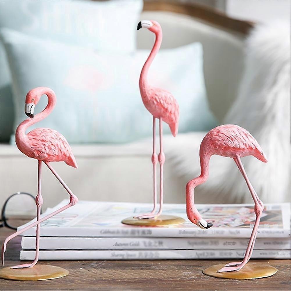 Cute Resin Pink Flamingo Ornament Tabletop Decoration Living Room ...