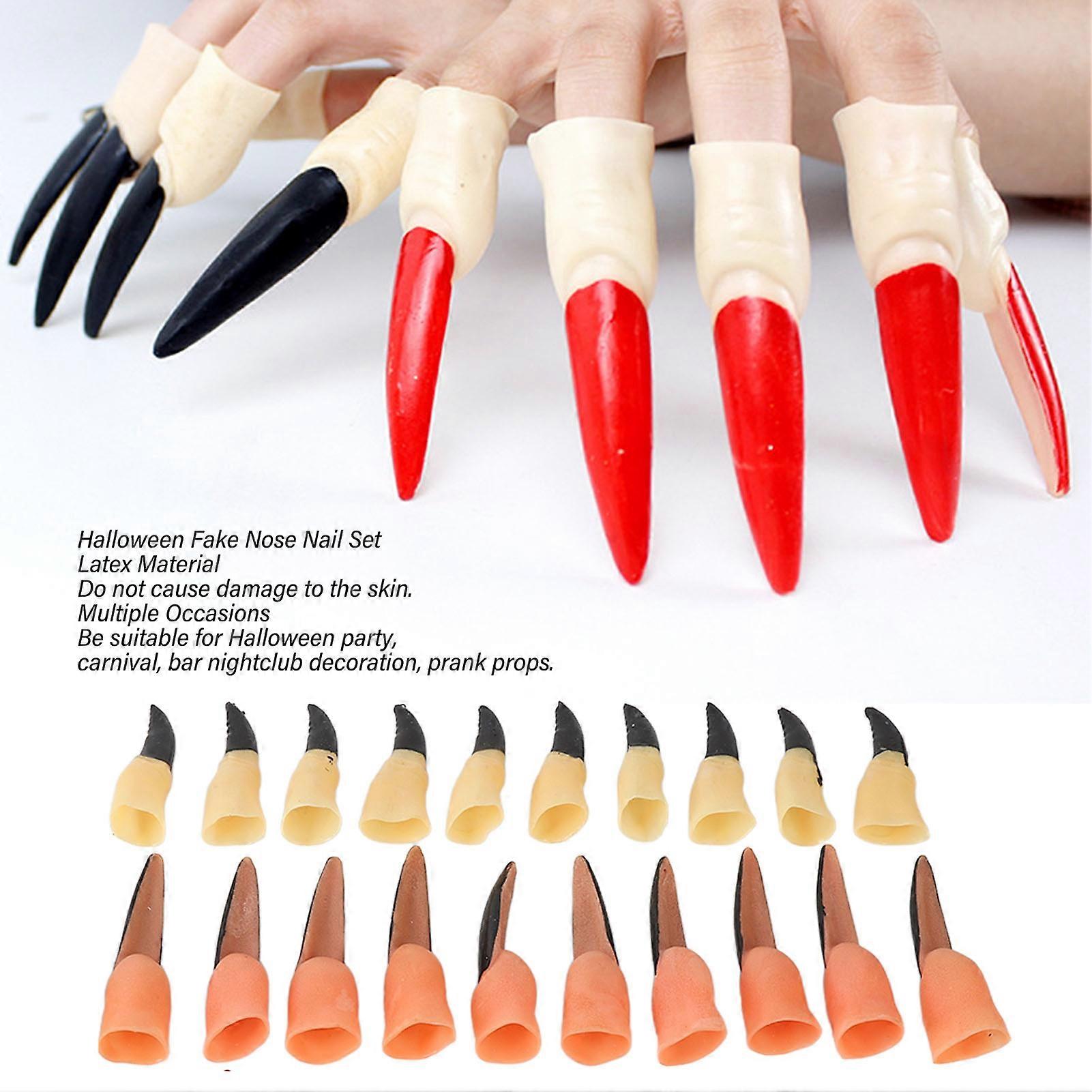 Halloween Fake Nose Nail Set Festival Party Performance Costume Set ...