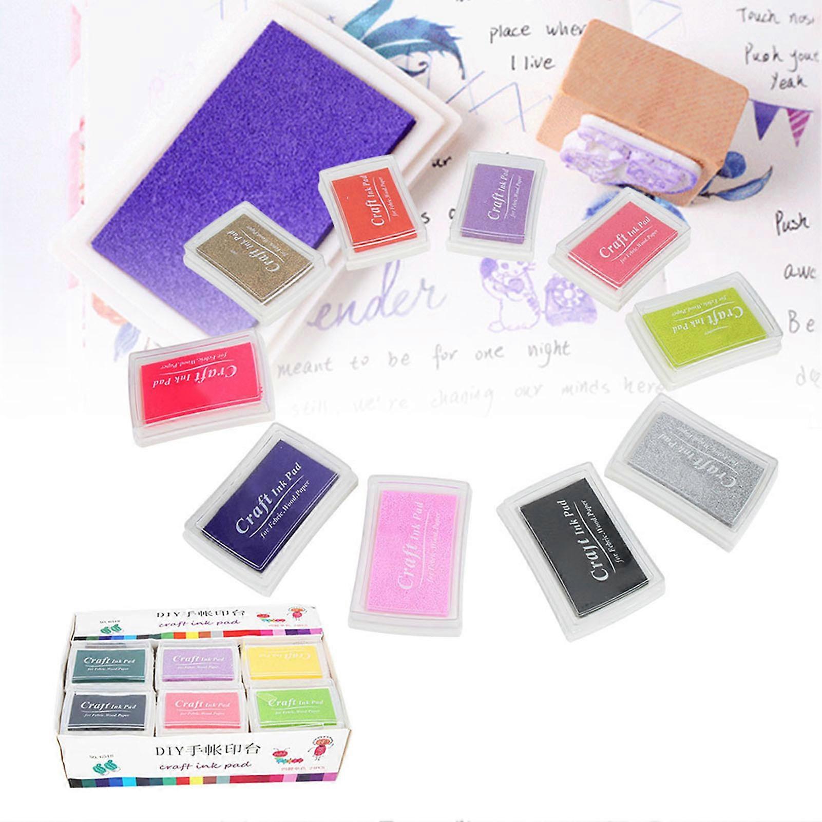 24 Colors Craft Ink Pad Stamps Partner DIY Stamp Pad for Scrapbooking ...