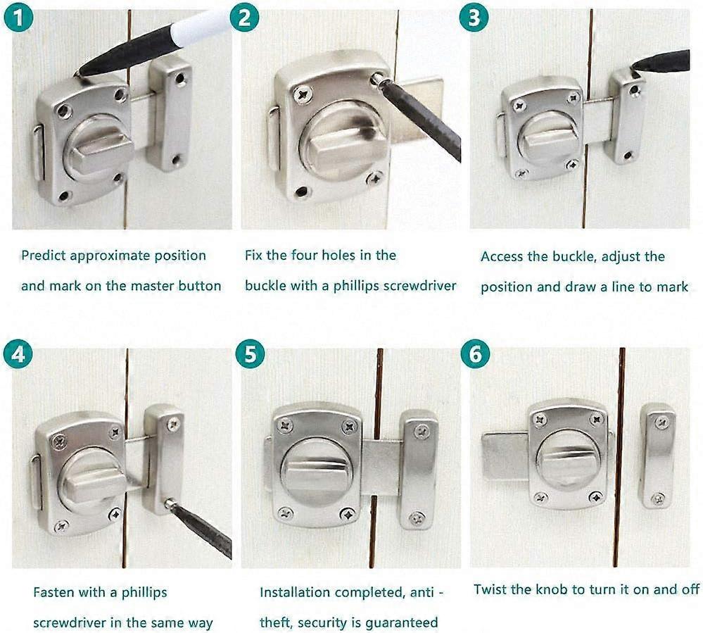 LMYTech Rotating Bar, Door Latch, Door Latch, Garden Door, Brushed ...