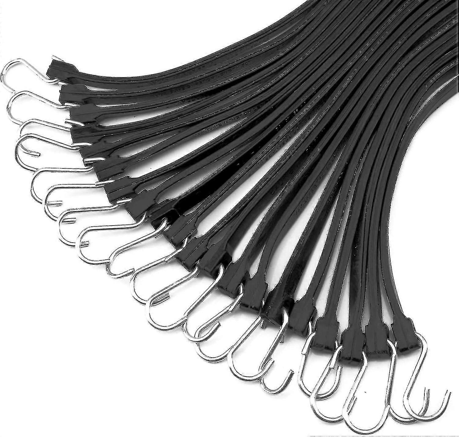 20 Pack 21' Adjustable Rubber Tarp Straps, Epdm Bungee Cords With Hooks ...