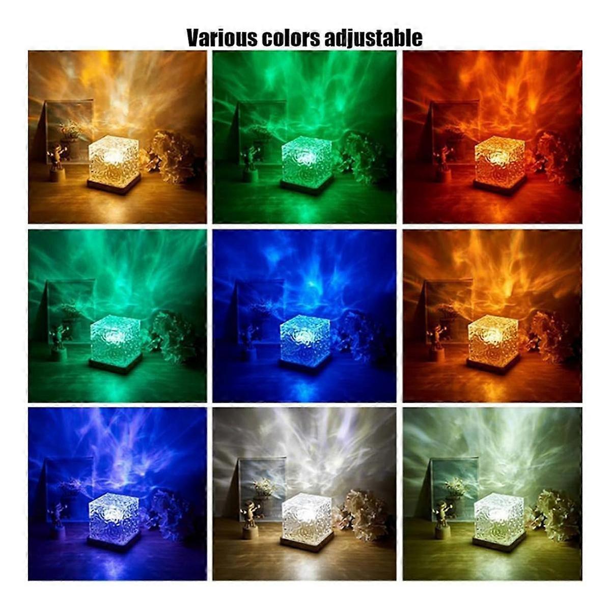 Aurora Northern Lights Lamp,Wave-Cube Lamp, Projector,16 Color Water ...