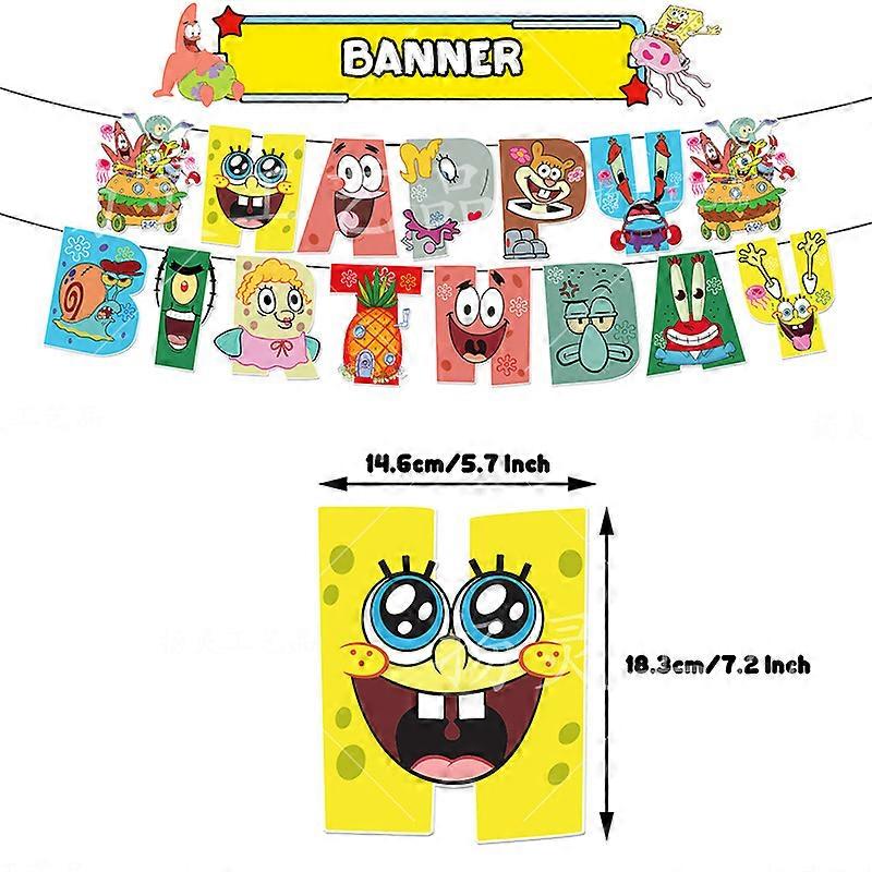 SpongeBob SquarePants Birthday Party Supply Disposable Banner Cake ...