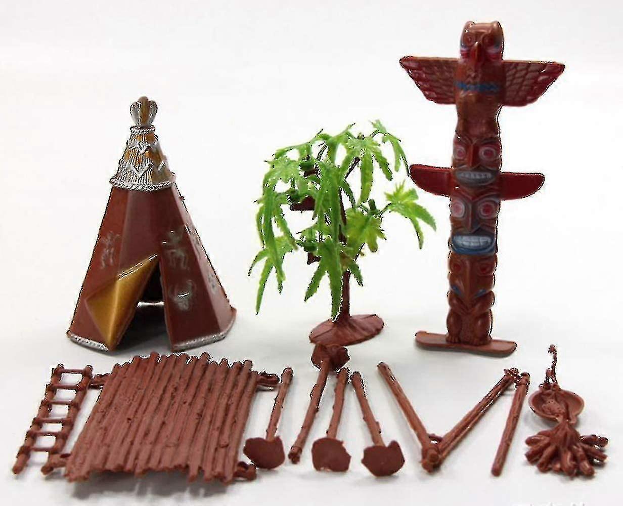 21 Pcs Plastic Indian Figures Playset Toy Native American Figures With ...