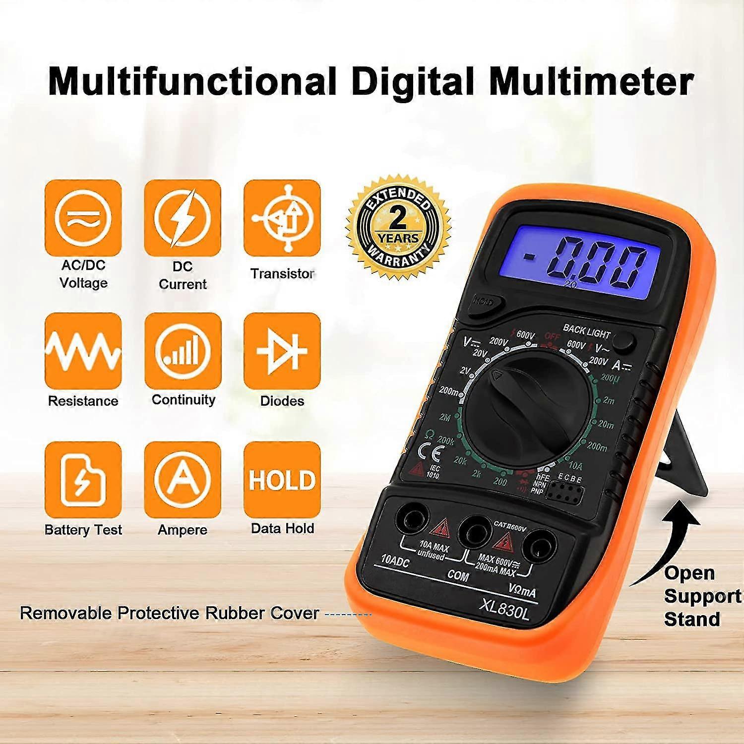 Digital Multimeter Voltmeter Battery Voltage Multi Tester Ac Dc Volt ...