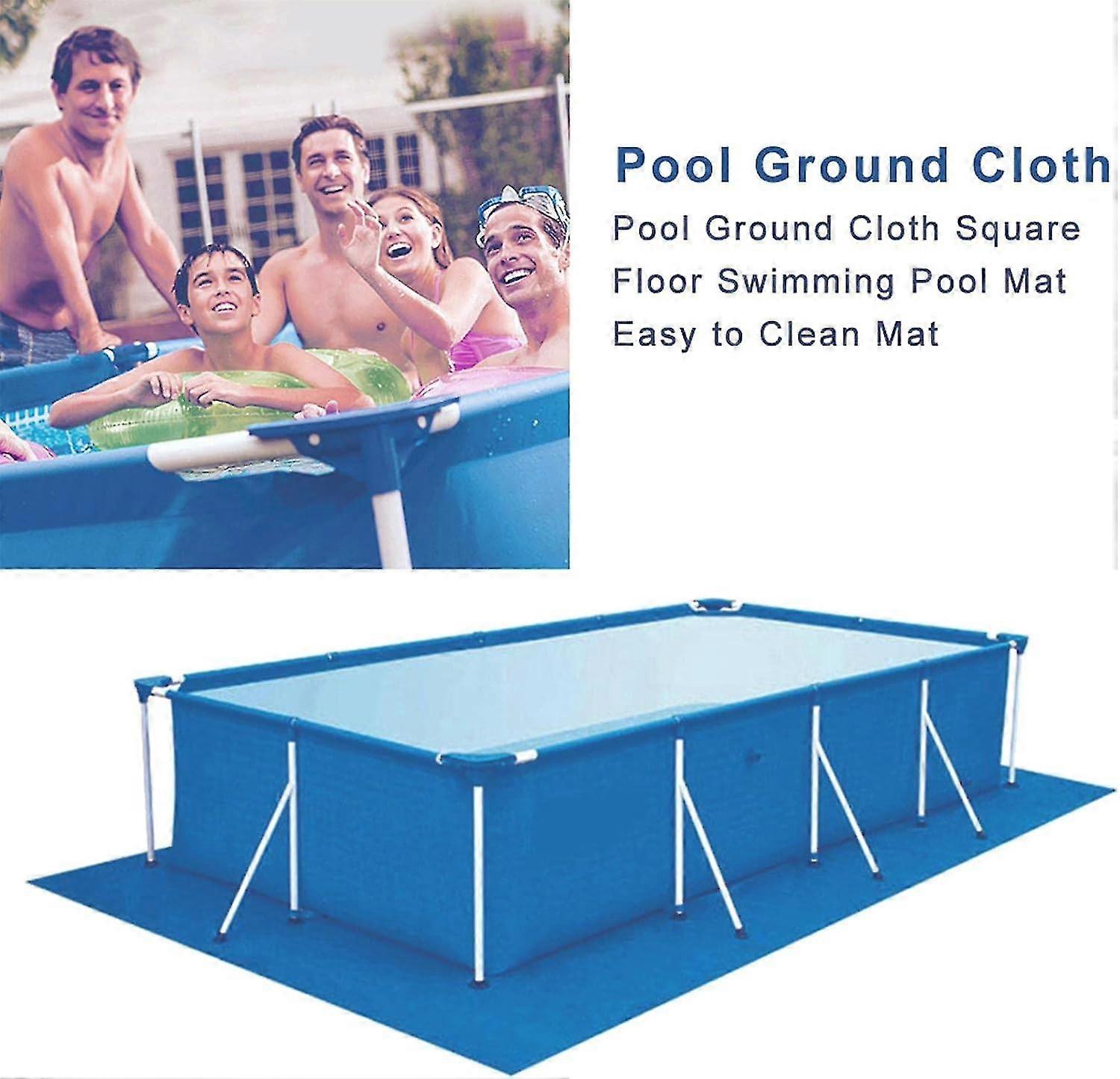 Swimming Pool Mat, Pool Ground Cloth, Square Swimming Pool Mat, Blue ...