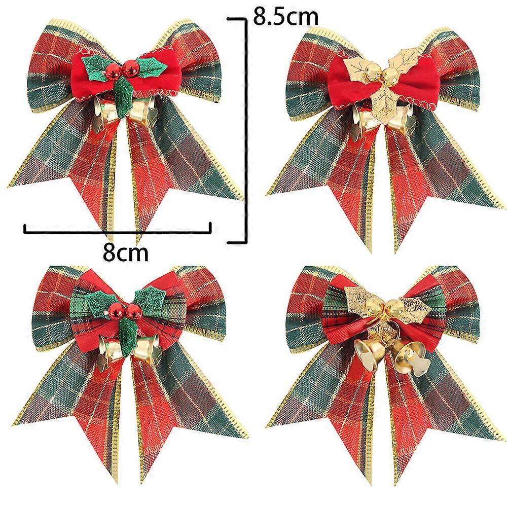 8 Pack Christmas Bow with Bells, for Christmas Decoration, Home ...