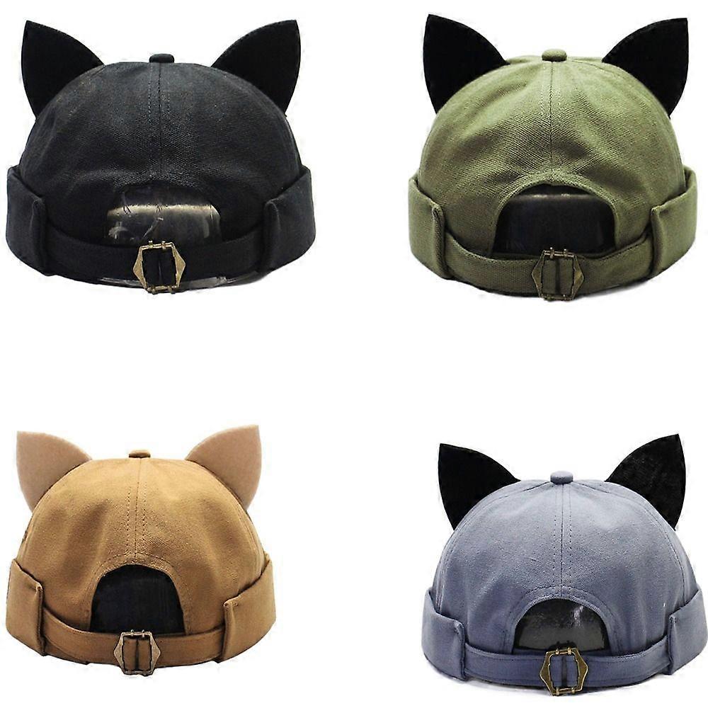 Baseball Hat Women Men Cat Ears Hat Sun Visor Cap Reverse Wear Snapback ...