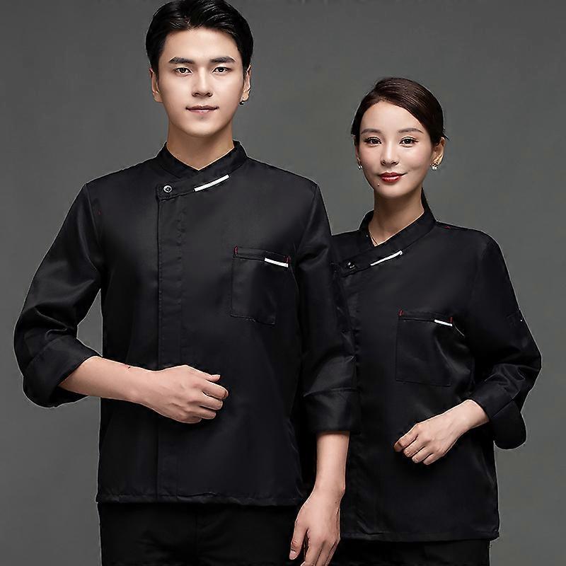 Men Long Sleeve Chef Jackets Women Kitchen Restaurant Chef Coat White ...