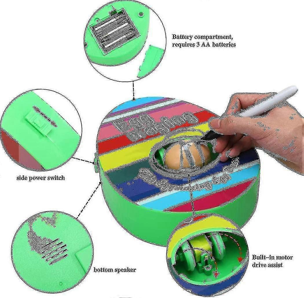 Electric Easter Egg Painting Machine with 8 Paint Pens and 3 Eggs DIY ...