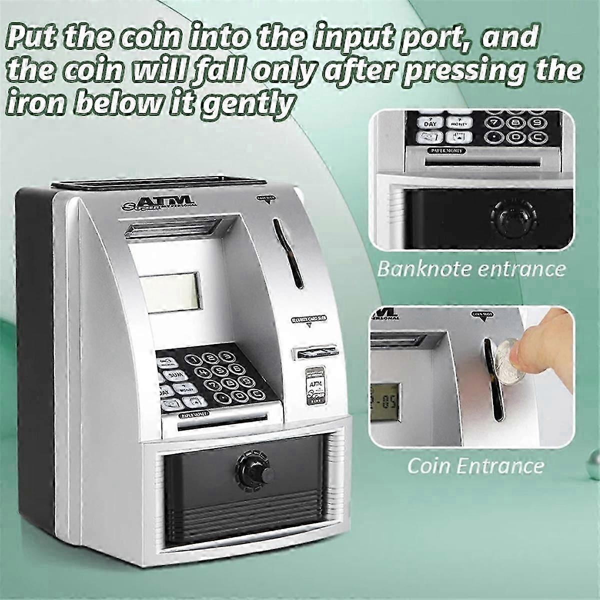 Smart ATM Piggy Bank for Money Mini Banknote Voice ATM Machine to Teach ...