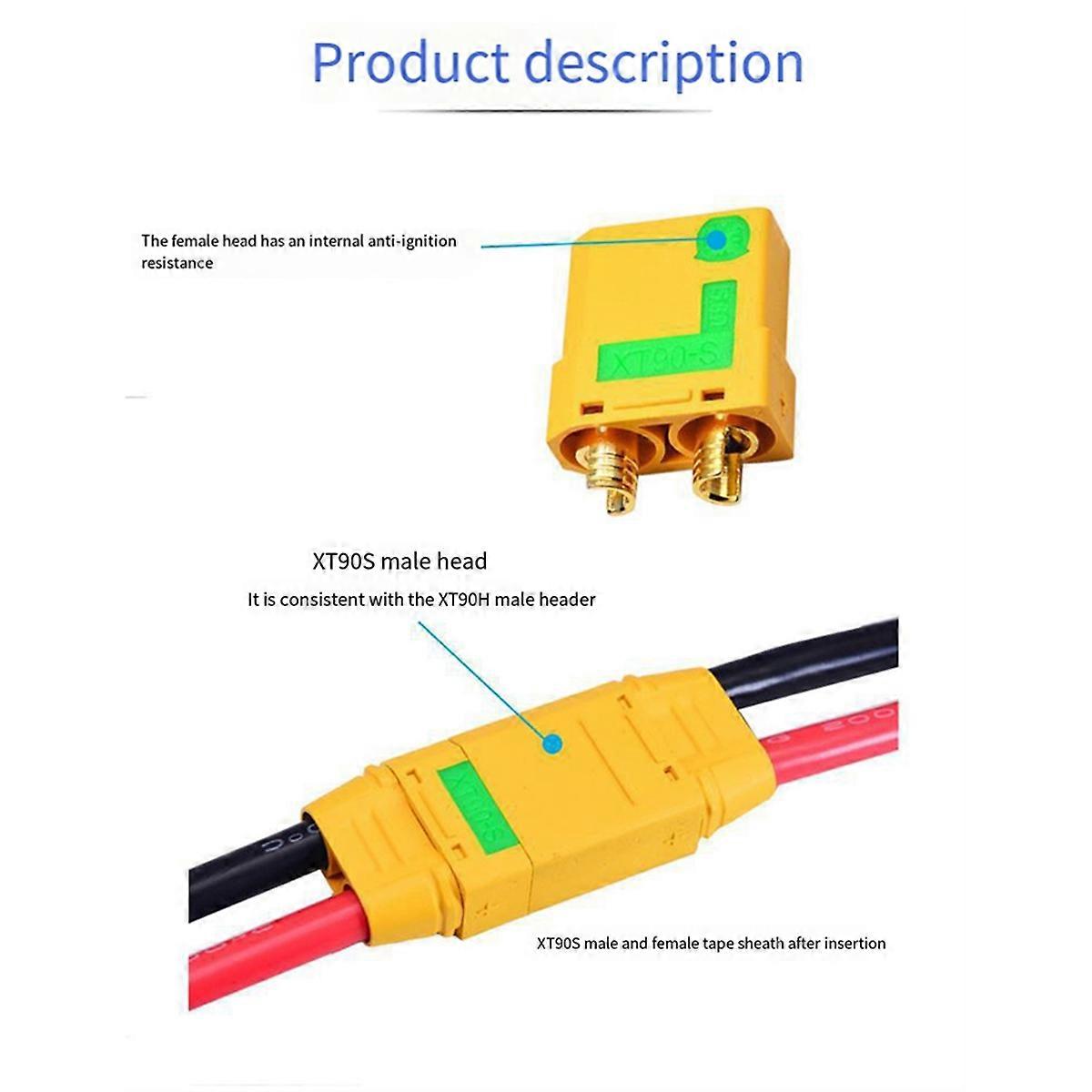 2 Pairs XT90-S Anti Spark Connector Male + Female Connector Plug | Fruugo UK