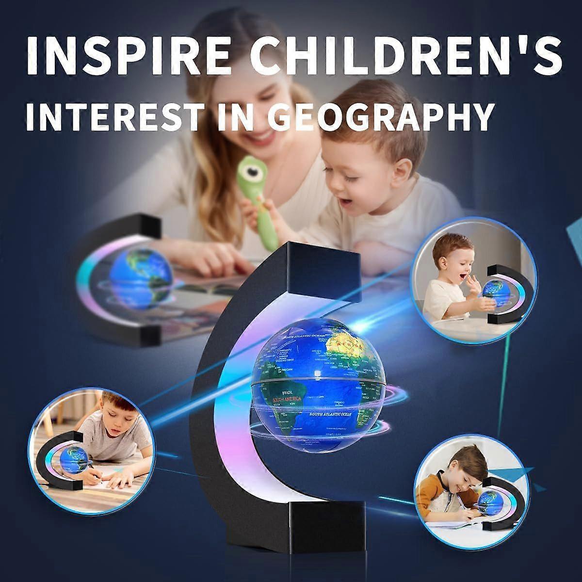 Magnetic floating globe with LED lights, innovative levitating design ...