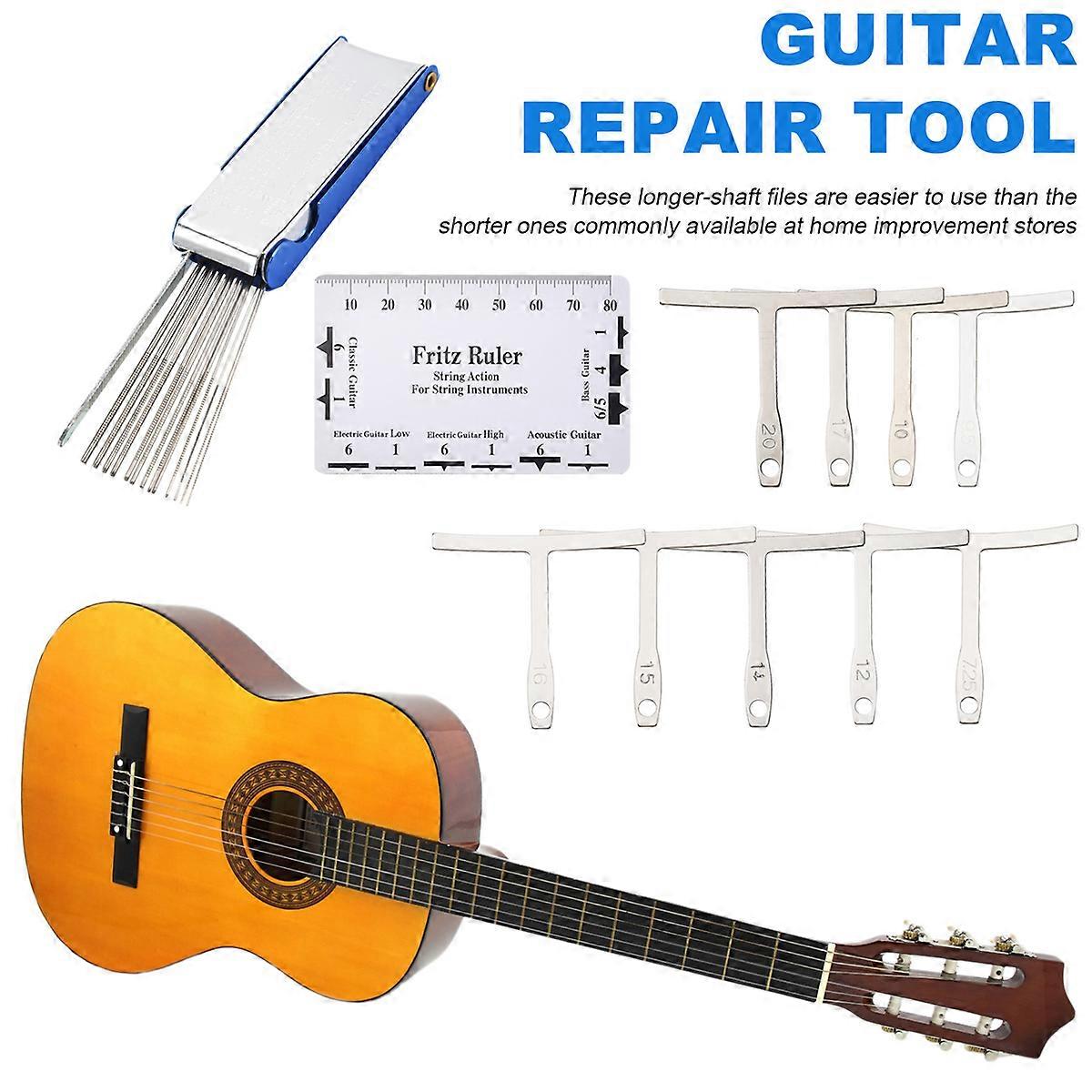 9Pcs Understring Radius Gauge + String Action Ruler Gauge Tool + Guitar ...