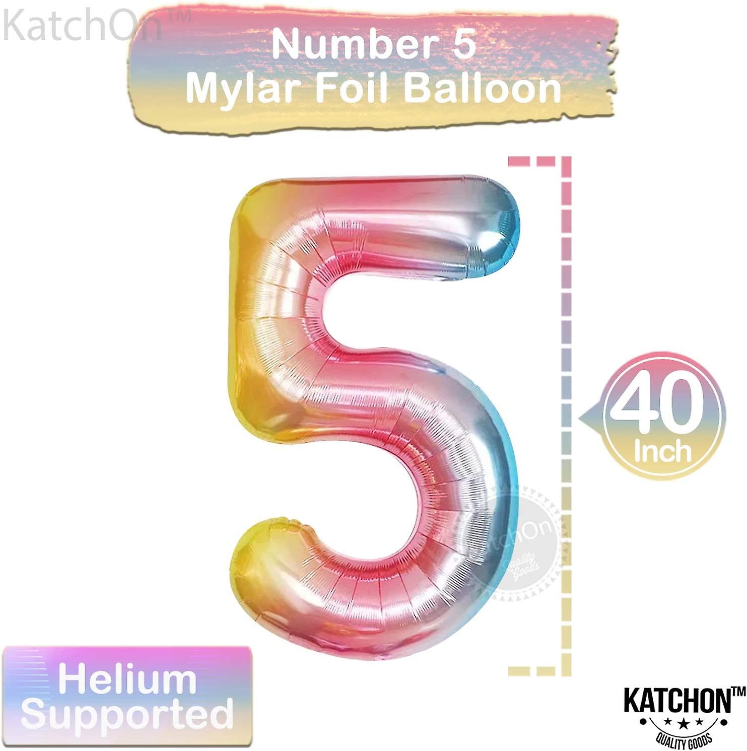 Huge, Rainbow Number 7 Balloon - 40 Inch | 7 Balloon Number For 7th ...