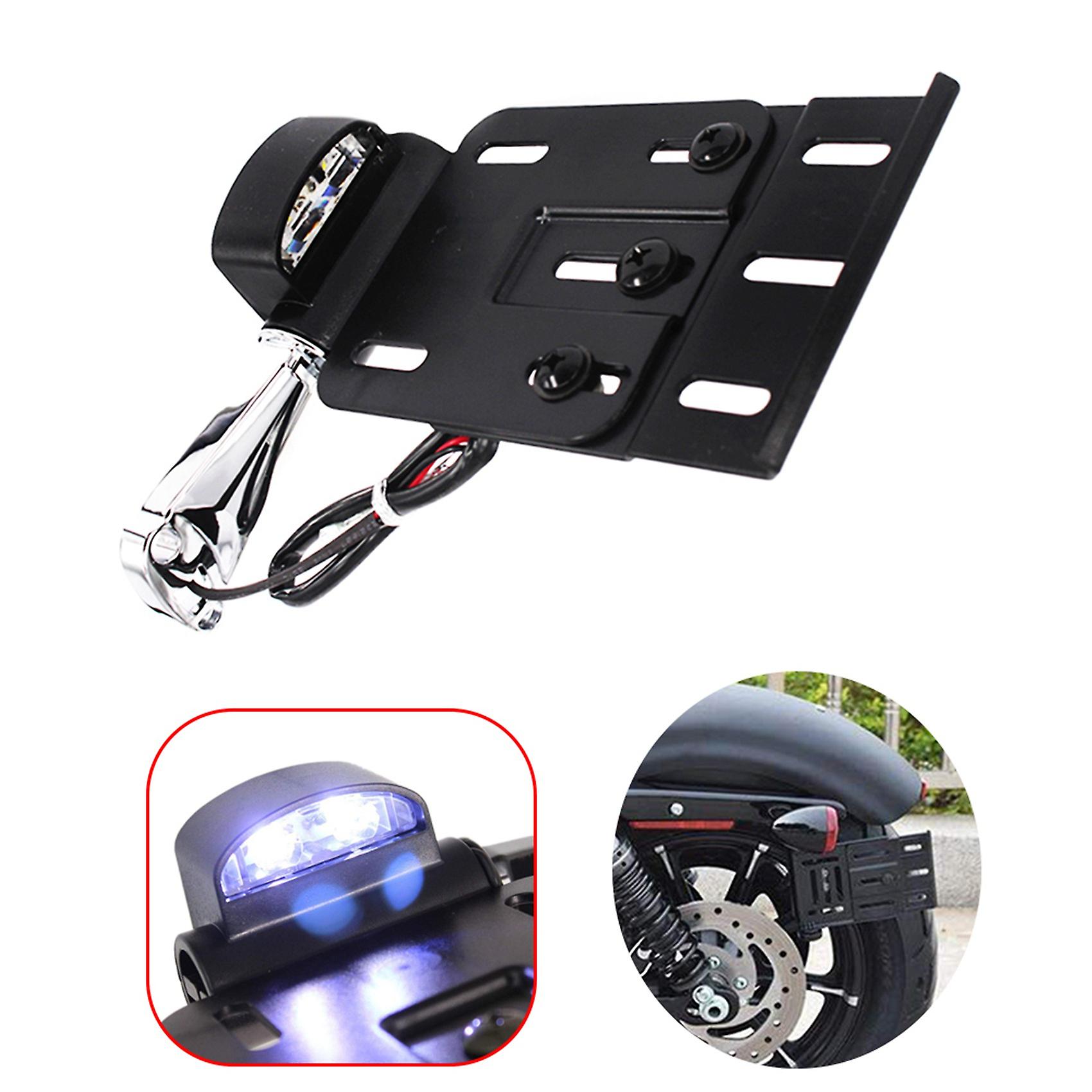 Motorcycle License Plate Light Collapsible LED License Plate Bracket ...