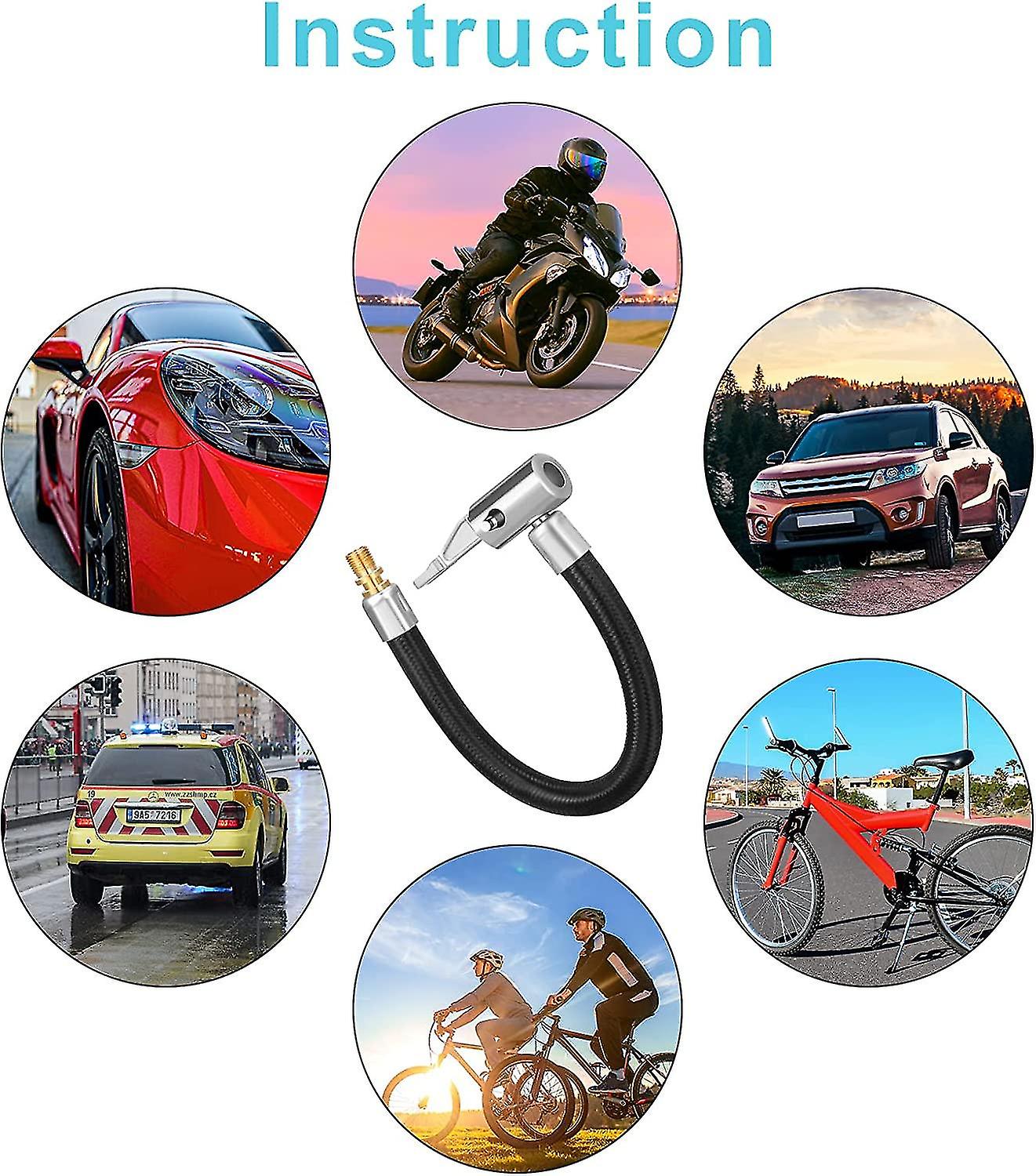 20cm Inflator Tire Extension Cord Schrader Adapter Tire Valve Pump Car ...