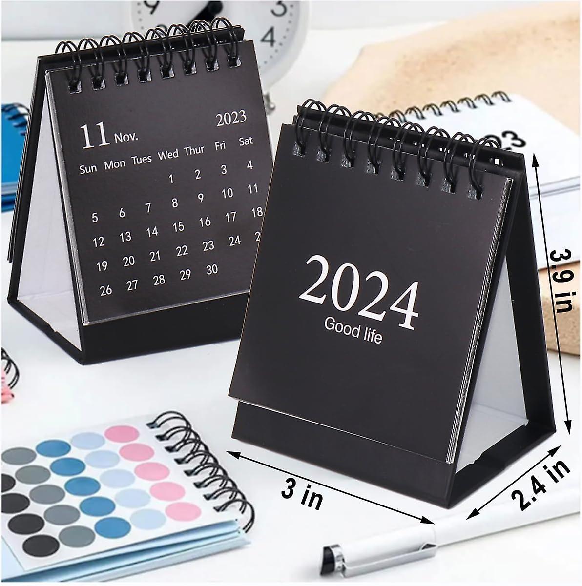 Small Desk Calendar 2023-2024, Mini Desk Calendar From Jul. 2023 - Dec ...