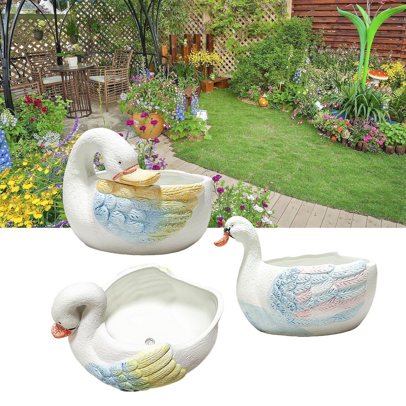 Swan Flower Pot Succulent Ceramic Flower Pot For Desktop Garden Type A ...
