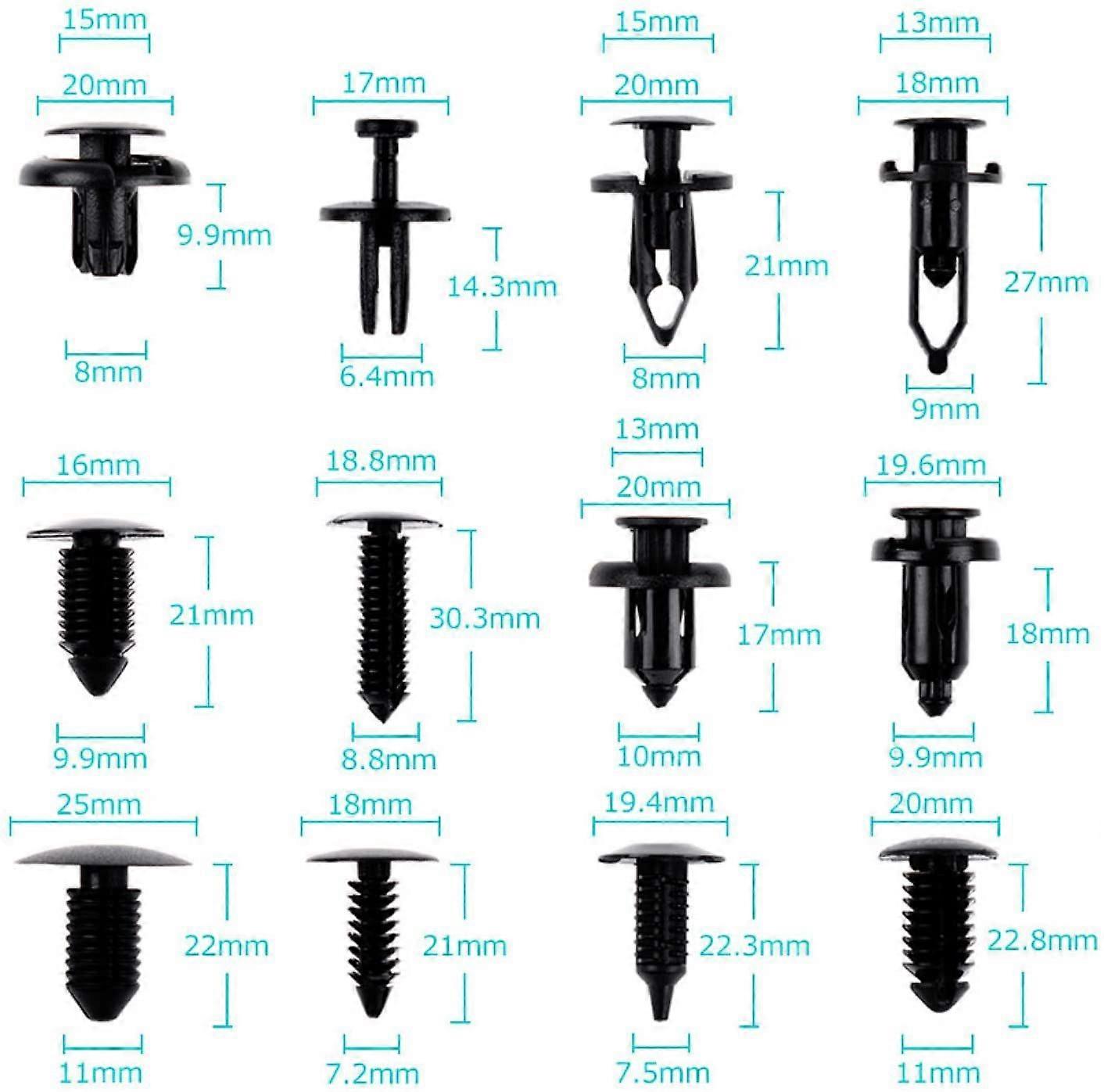 240pcs Bumper Retainer Clips Car Plastic Rivets Fasteners Push Retainer ...