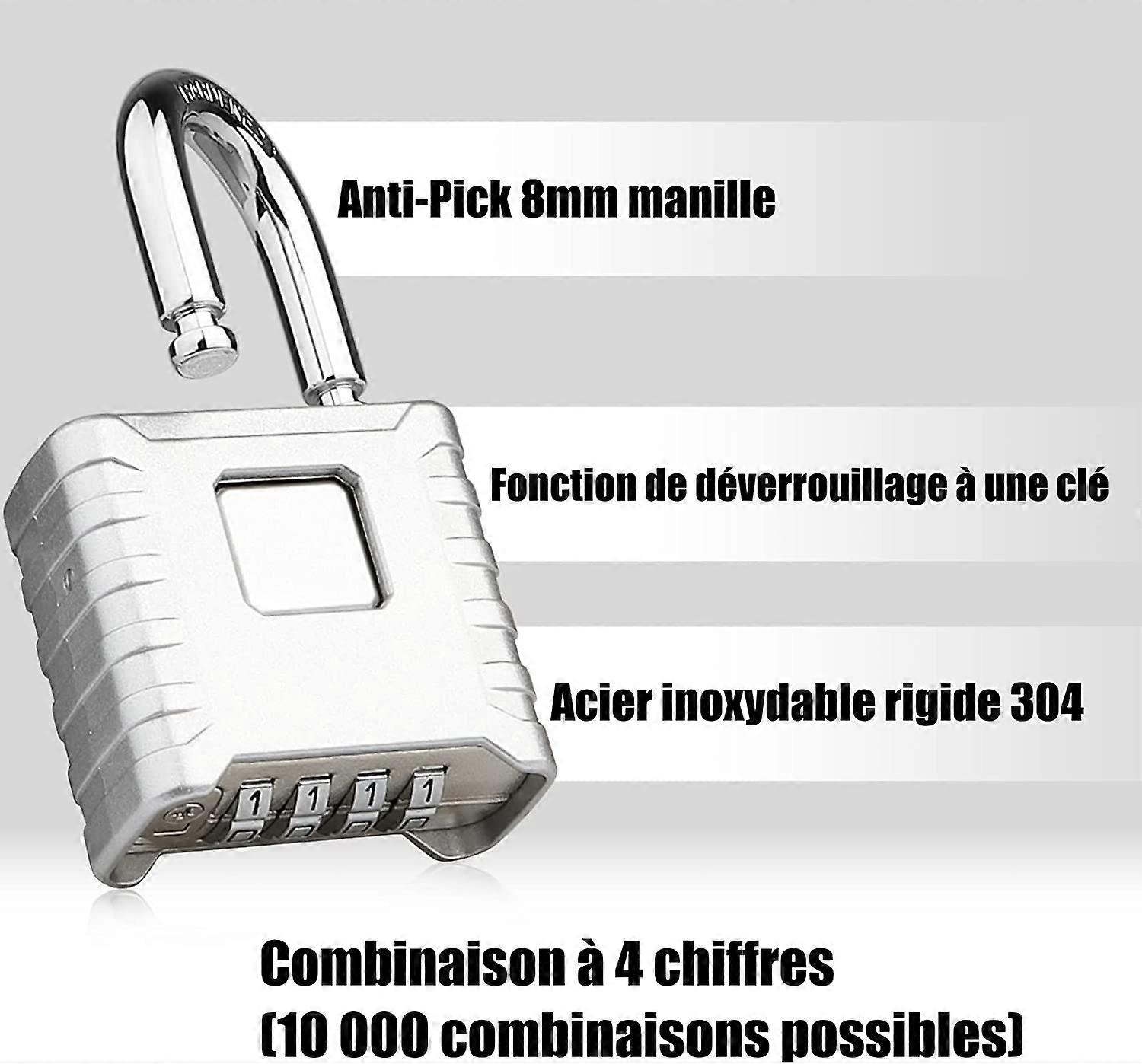 Large 4-Digit Combination Padlock with Big Password, [Simple and Safe ...