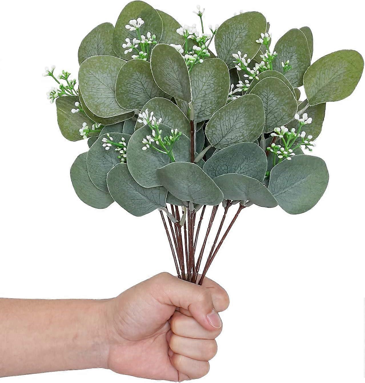 10pcs Artificial Eucalyptus Leaves Stems Greenery Stems for Tall Vase Flower Arrangement Crafts ...