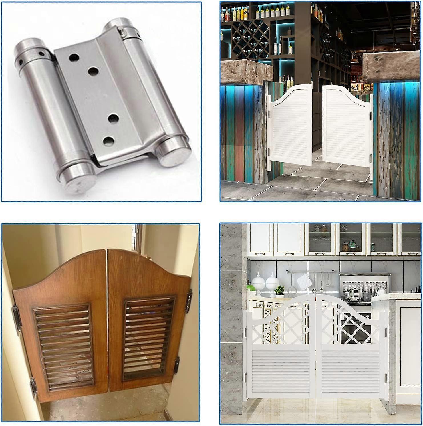 2 Pairs Stainless Steel Adjustable Double Action Cafe Counter Saloon ...